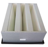 China Flanged Type Galvanized Frame V-Bank Air Filter With Big Airflow High Capacity for sale