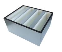 China V Bank Box Type Air Filter Big Airflow Galvanized H13 H14 U15 U16 HEPA Filter for sale