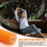 China Cut to Size Air Filter Media Roll Orange and White Polyester Air Filter Material for HVAC Furnace Aquarium Window Floor for sale