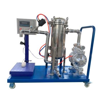 China 1200x600x800 Chemical Paint Weighing Filling Filter Machine 2-3 t/h Diaphragm Pump for sale