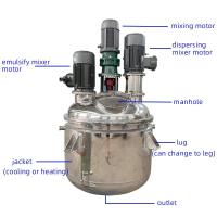China 300L 1000L Electric Heating Agitator Emulsifier Chemical Mixing Tank SS304 for sale