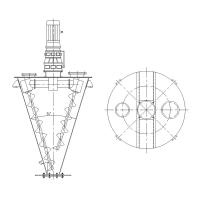 China 6000L SS304 Cantilever Double Helix Twin Screw Cone Mixer 15kw for Dry Powder Mixing for sale