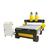 China 4x8 Wood CNC Router Machine 2 Head Spindle 1300x2500mm Working Area 220V for sale