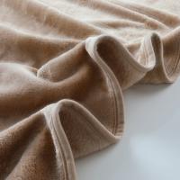 China Beige Custom Flannel Blankets Embroidering 30X40 Soft Microfiber Blanket for sale