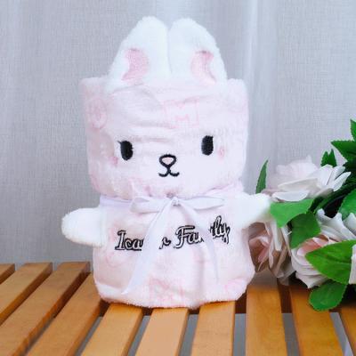 China Rabbit Personalized Flannel Blanket Baby Fleece 100 Polyester Blanket for sale