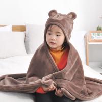 China Baby Embroidery Breathable Brushed Funny Flannel Blanket Hoodie for sale