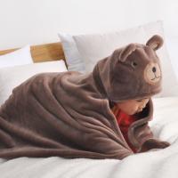 China Baby Embroidery Breathable Brushed Funny Flannel Blanket Hoodie for sale