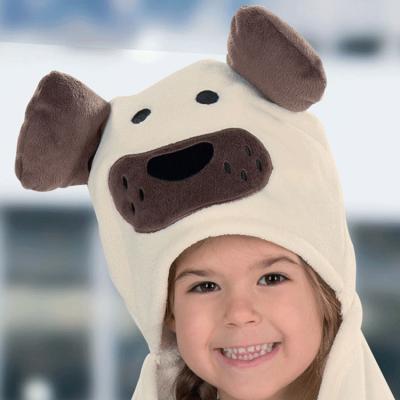 China Girls White Bear Cozy Wrap Blanket Hood Cape Cozy Plush Wrap Throw for sale