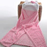 China 100 Polyester Flannel Hoodie Blanket Dot Cat Design Robe Fleece for sale