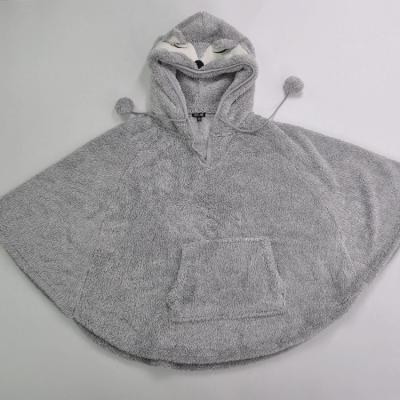 China Hooded Fluffy Wearable Blanket Poncho Thick Throw Wrap Blanket for sale