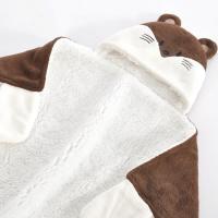 China 2 Ply Thick Hooded Snuggle Blanket Heavy Sherpa Heated Wrap Throw for sale