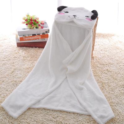 China White Dog Flannel Hoodie Blanket Wrap Children Soft Flannel Fleece for sale