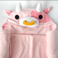 China Cow Shape Huggable Hooded Blanket Fluffy Micro Flannel Soft Blanket Wrap for sale