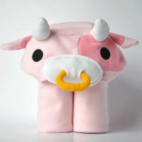 China Cow Shape Huggable Hooded Blanket Fluffy Micro Flannel Soft Blanket Wrap for sale