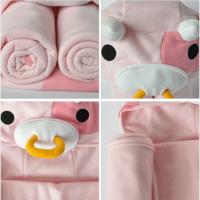 China Cow Shape Huggable Hooded Blanket Fluffy Micro Flannel Soft Blanket Wrap for sale