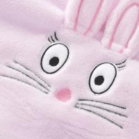 China Polyester Breathable Soft Newborn Blanket Rabbit Embroidery Pink Fluffy Throw Blanket for sale
