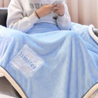 China Luxury Blue 30x40 Heavy Plush Throw Blanket Thick Flannel Fleece Baby For Baby Cot for sale