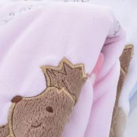 China Unisex Pink Thick Blanket Super Soft Solid Fleece Throw Blanket For Stroller Crib for sale
