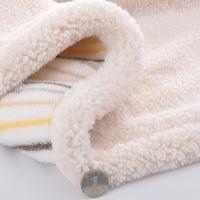 China Fuzzy Warm Plush Fleece Throw Blanket Stripe Pattern Reversible Fleece Fluffy Blanket for sale