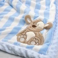China Ultra Soft Newborn Blanket Embroidery Knit Crib Cozy Fleece Throw Blanket for sale