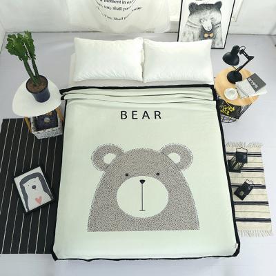 China Unisex Bear Soft Newborn Blanket 2 Ply Toddler Plush Sherpa Blanket for sale