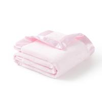 China Pink Flannel Fleece Blanket 2 Inch Satin Trim 2 Ply Fleece Blankets for sale