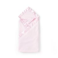 China Pink Flannel Fleece Blanket 2 Inch Satin Trim 2 Ply Fleece Blankets for sale