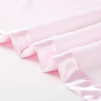 China Pink Flannel Fleece Blanket 2 Inch Satin Trim 2 Ply Fleece Blankets for sale