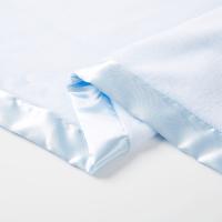 China Customized Soft Newborn Blanket Satin Trim Flannel Fleece Warm Plush Blanket for sale