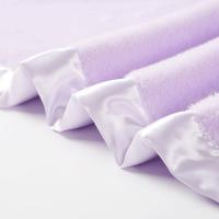 China 30X40 Purple Fleece Blanket Polyester Baby Satin Trim Throw Blanket for sale