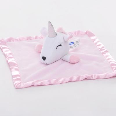 China Kids Unicorn Fleece Security Blanket Snuggler Polyester Stuffed Animal Blanket for sale