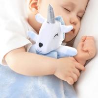 China Adorable Blue Snuggle Blanket Baby Unicorn Stuffed Animal Blanket for sale