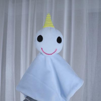 China Stuffed Blue Minky Dot Blanket Baby Taggy Soft Plush Blanket for sale