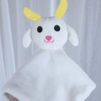 China White Sheep Fleece Security Blanket Newborn Lovey Stuffed Animal for sale