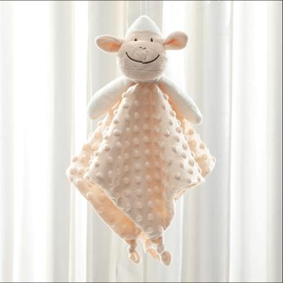 China Baby Yellow 16x16 Animal Security Blanket Lamb Soft Bunny Blanket for sale