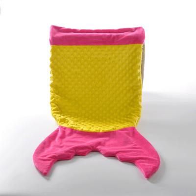 China Wearable Cozy Animal Tail Blanket Soft Minky Dot Mermaid Tail Blanket For Kids for sale