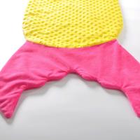 China Wearable Cozy Animal Tail Blanket Soft Minky Dot Mermaid Tail Blanket For Kids for sale
