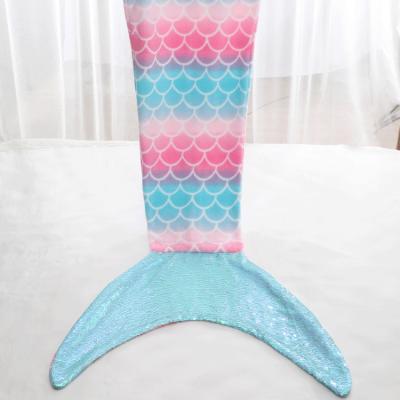 China Polyester Mermaid Tail Blanket Sequin Mesmerizing Knit Super Soft Flannel Blanket for sale