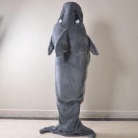 China Breathable Animal Tail Blanket Flannel Hoodie Wearable Fleece Throw Blanket for sale