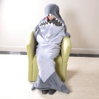 China Breathable Animal Tail Blanket Flannel Hoodie Wearable Fleece Throw Blanket for sale