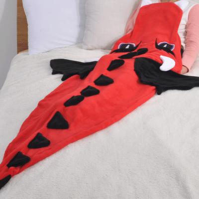 China Knit Animal Tail Blanket Customized Cozy Double Sided Fleece Blanket for sale