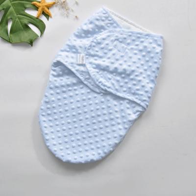 China Polyester Minky Dot Fleece Swaddle Blanket Cotton 2 Ply Newborn Babies Sleep Sack Wrap for sale