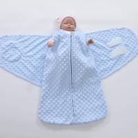 China Polyester Minky Fleece Swaddle Blanket Newborn Baby Sleep Sack Swaddle Wrap for sale