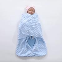 China Polyester Minky Fleece Swaddle Blanket Newborn Baby Sleep Sack Swaddle Wrap for sale