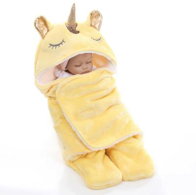 China Boys Girls Flannel Swaddle Wrap Blanket Sherpa Cute Plush Swaddle Wrap for sale