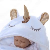 China 65X75cm Fleece Swaddle Blanket 0-3 Months Polyester Unicorn Soft Fleece Blanket for sale