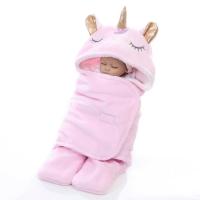 China 100 Polyester Fleece Swaddle Blanket Thick Warm 65X75cm Newborn Swaddle Blanket for sale