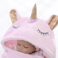 China 100 Polyester Fleece Swaddle Blanket Thick Warm 65X75cm Newborn Swaddle Blanket for sale