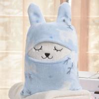 China Durable Knit Plush Pillow Blanket 2 In 1 Versatile Animal Pillow Blanket for sale