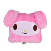 China Premium Soft Foldable Blanket Pillow Polyester Flano Fleece Travel Blanket for sale